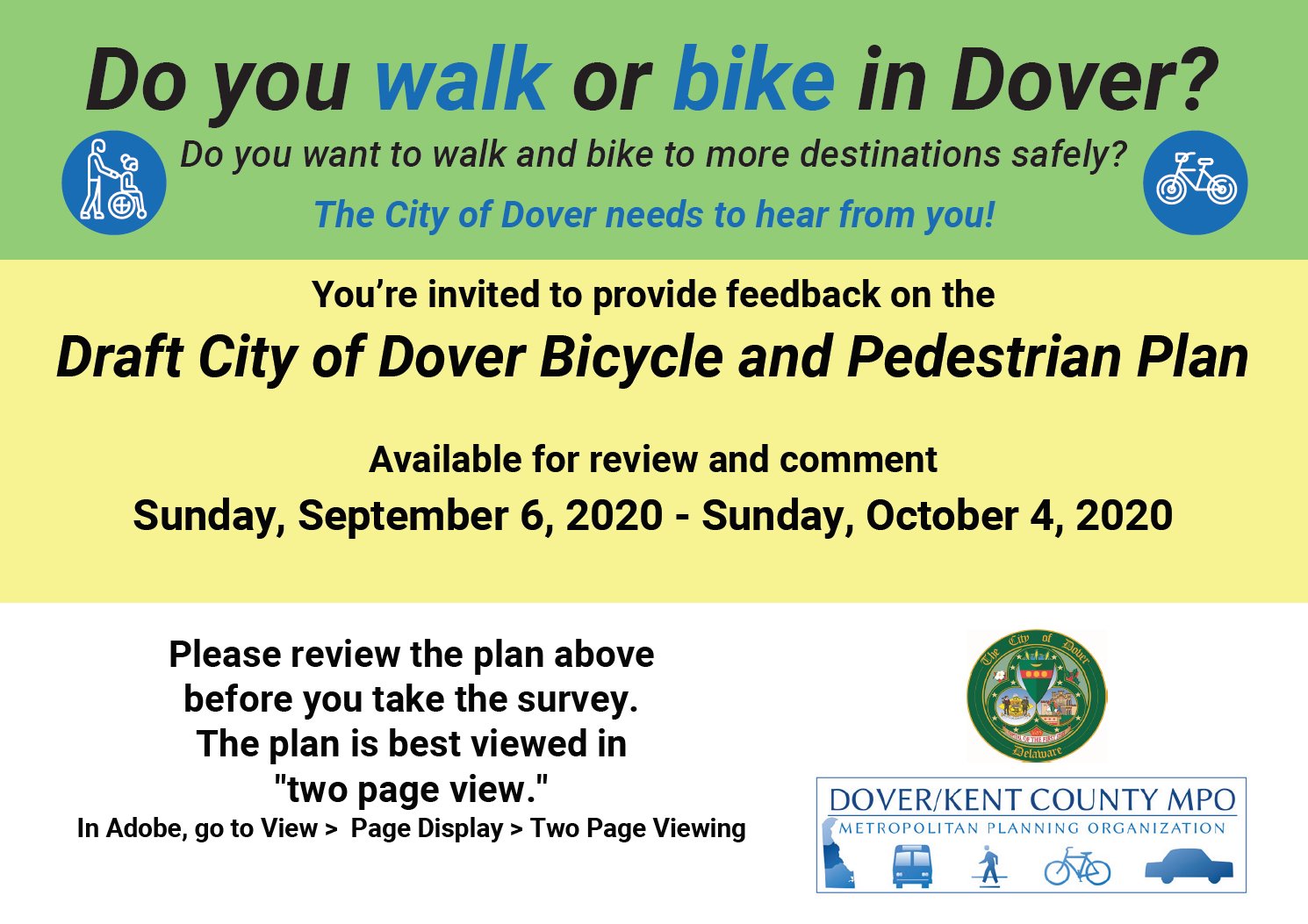 City of Dover Delaware - Bicycle and Pedestrian Plan UPDATE